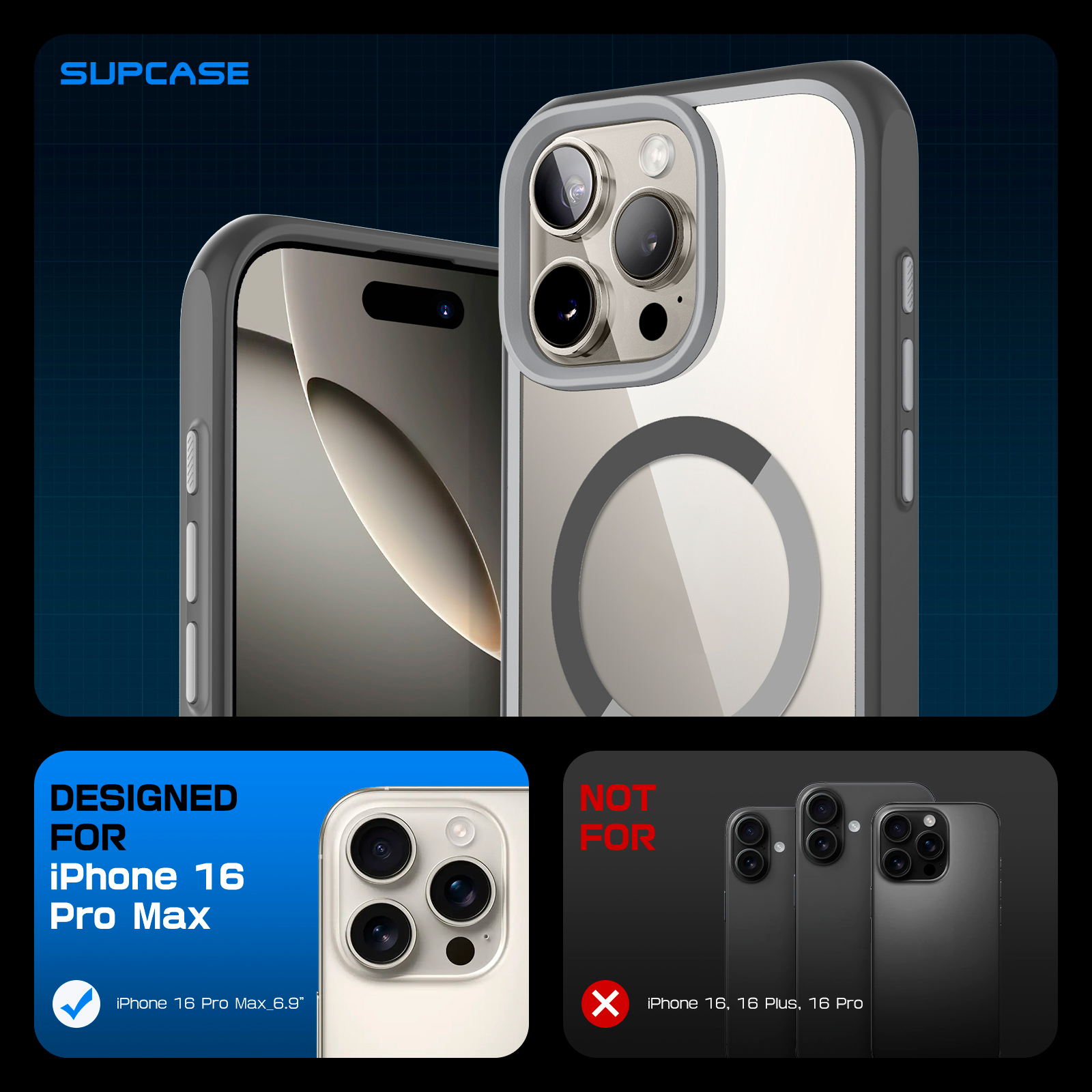 SUPCASE Unicorn Beetle Mag Series for iPhone 16 Pro Max Case with Camera Control Capture Button ...