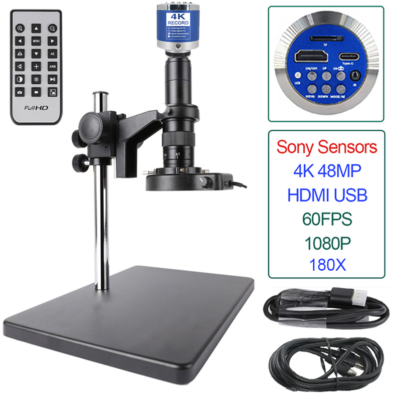 yizhan Microscope 180X C-Mount Zoom Lens Digital Microscope 4K 48MP ...