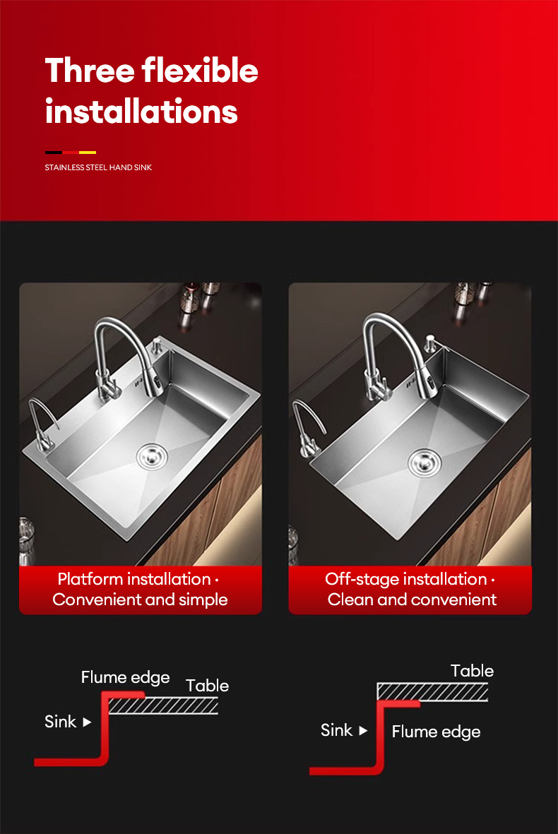 ICIC 304 Stainless Steel Sink for Kitchen Sink Single Sink/Double Sink ...