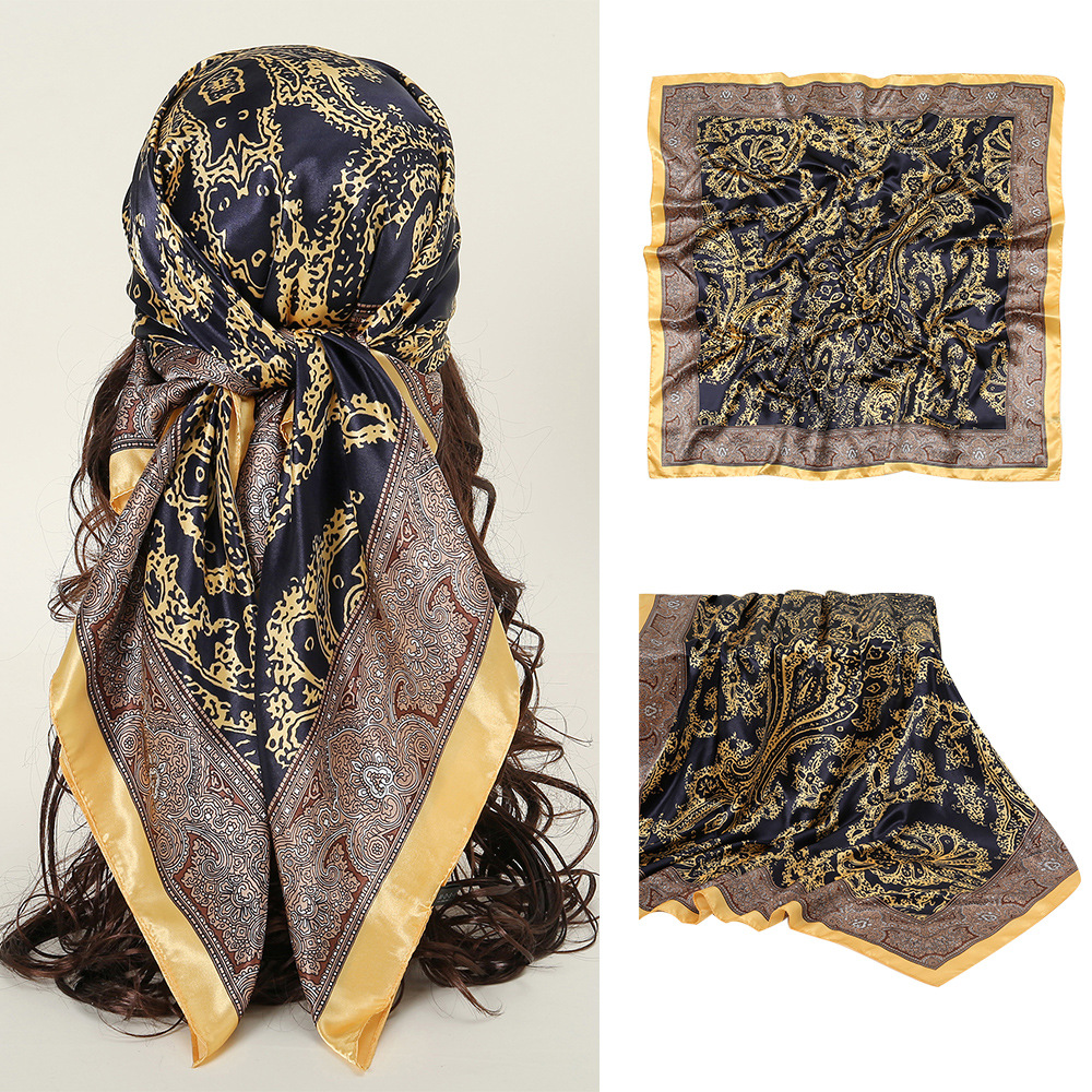 Square Silk Scarf 90*90cm Women Luxury Brand Handkerchief Bandana Hijab ...