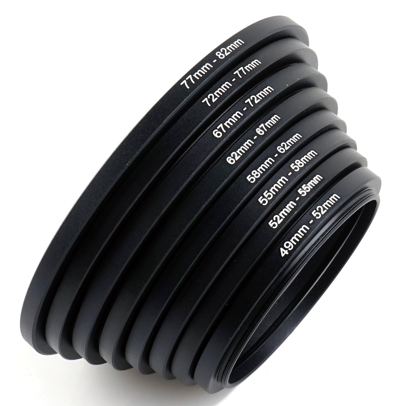 Lightdow Metal Stepping Rings 49/52/55/58/62/67/72/77/82mm Step Up ...