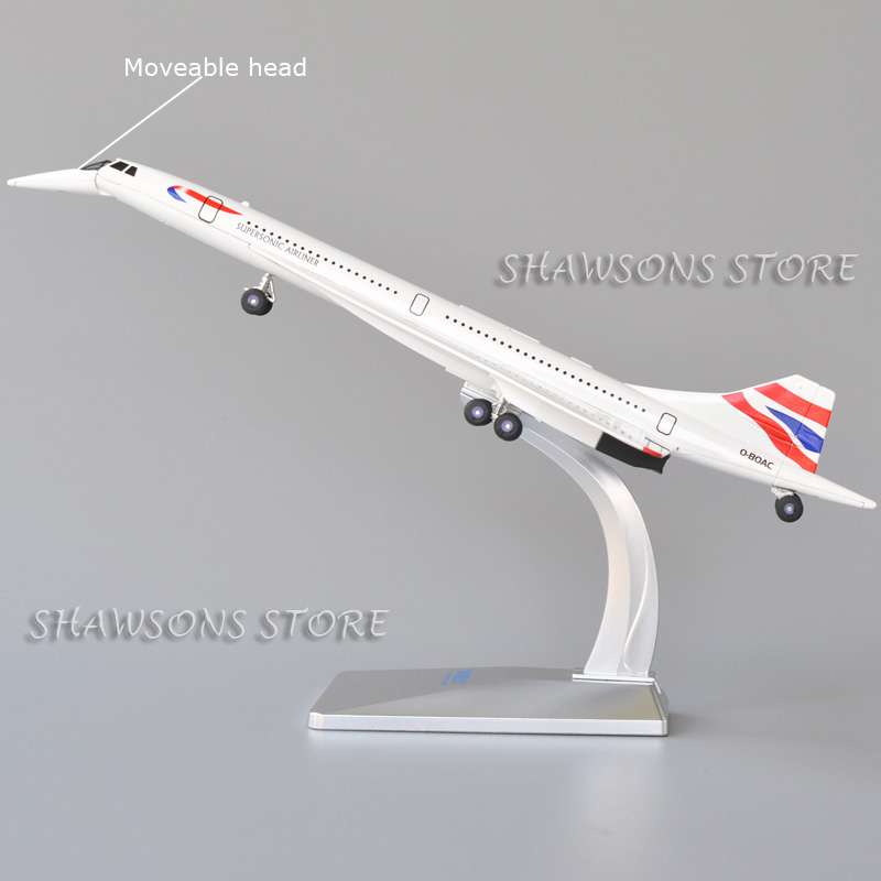 1:160 Scale Diecast Model Plane Toy Concorde Supersonic Aircraft ...