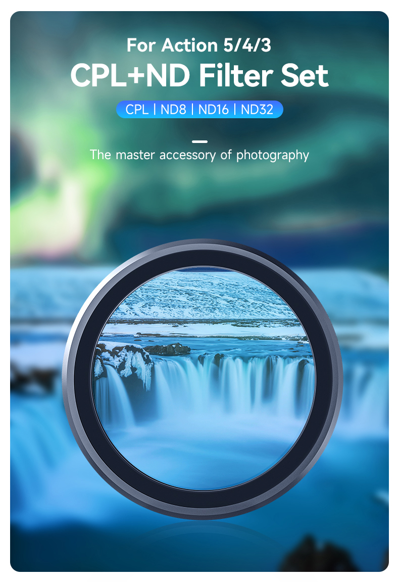 TELESIN CPL ND8 ND16 ND32 Lens Filters Set for DJI Action 5 Pro 4 3 ND ...