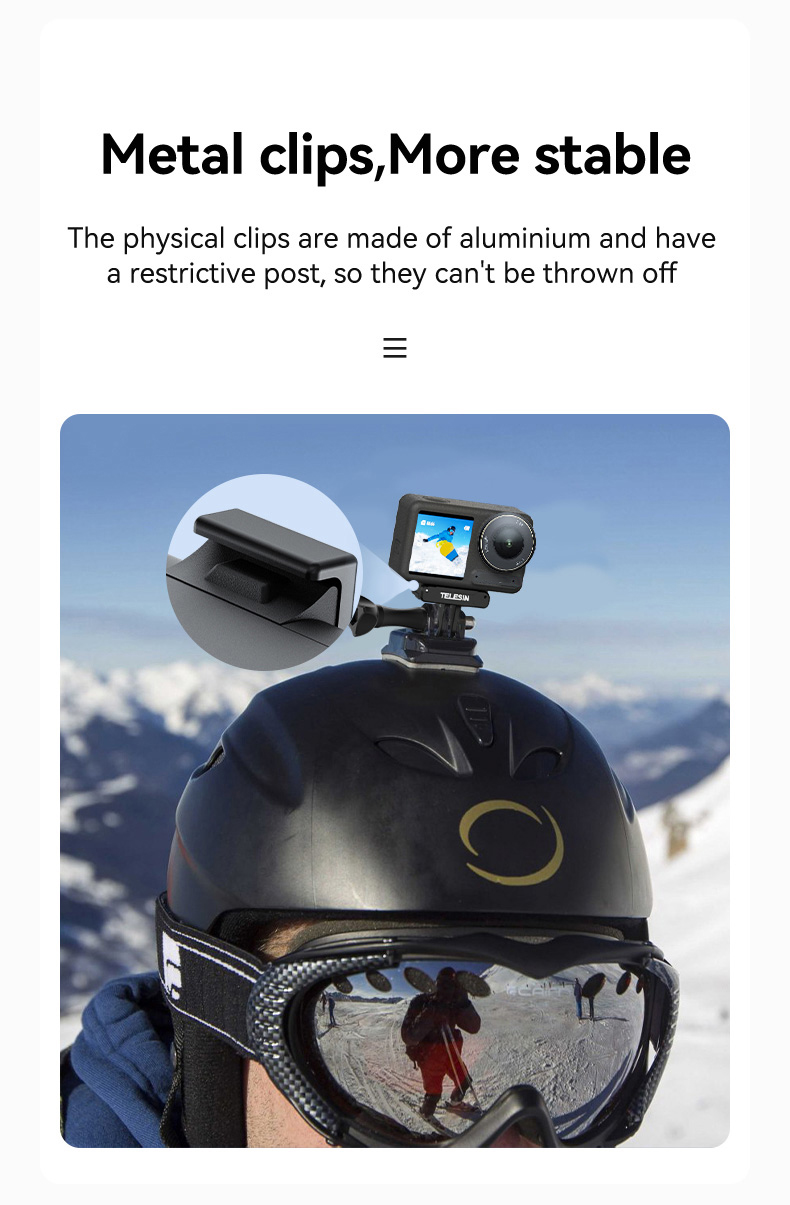 TELESIN Magnetic Two Claw Adapter for DJI Action 5 Pro 4 3 Osmo 360 ...