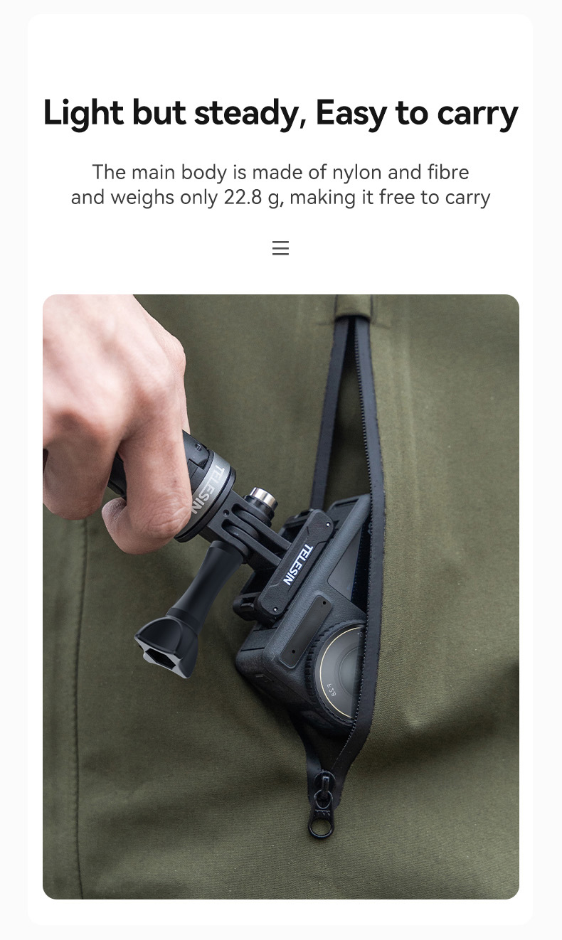 TELESIN Magnetic Two Claw Adapter for DJI Action 5 Pro 4 3 Osmo 360 ...