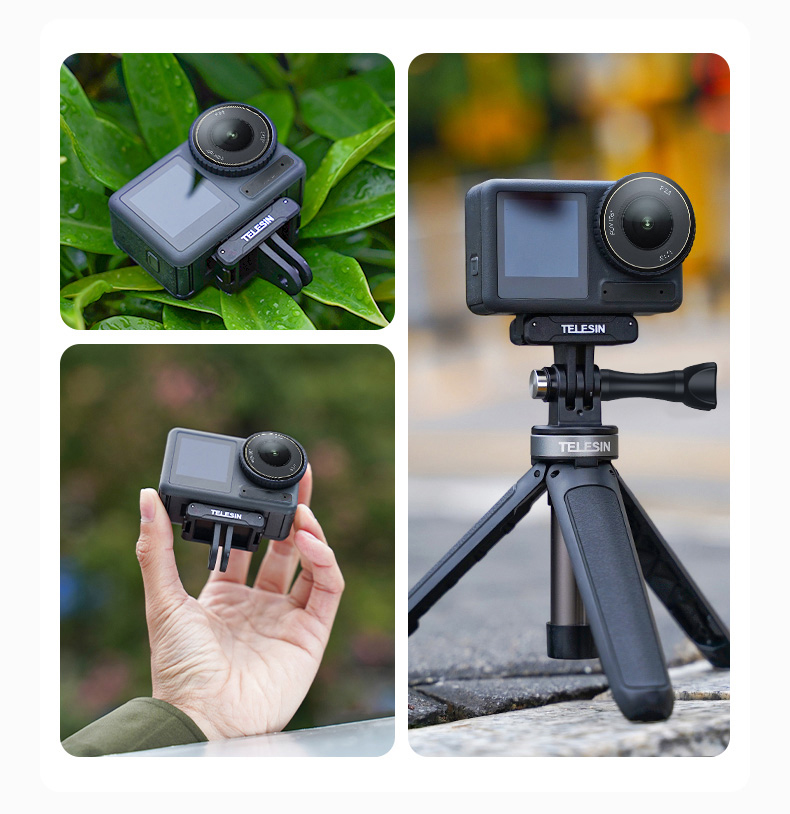 TELESIN Magnetic Two Claw Adapter for DJI Action 5 Pro 4 3 Osmo 360 ...