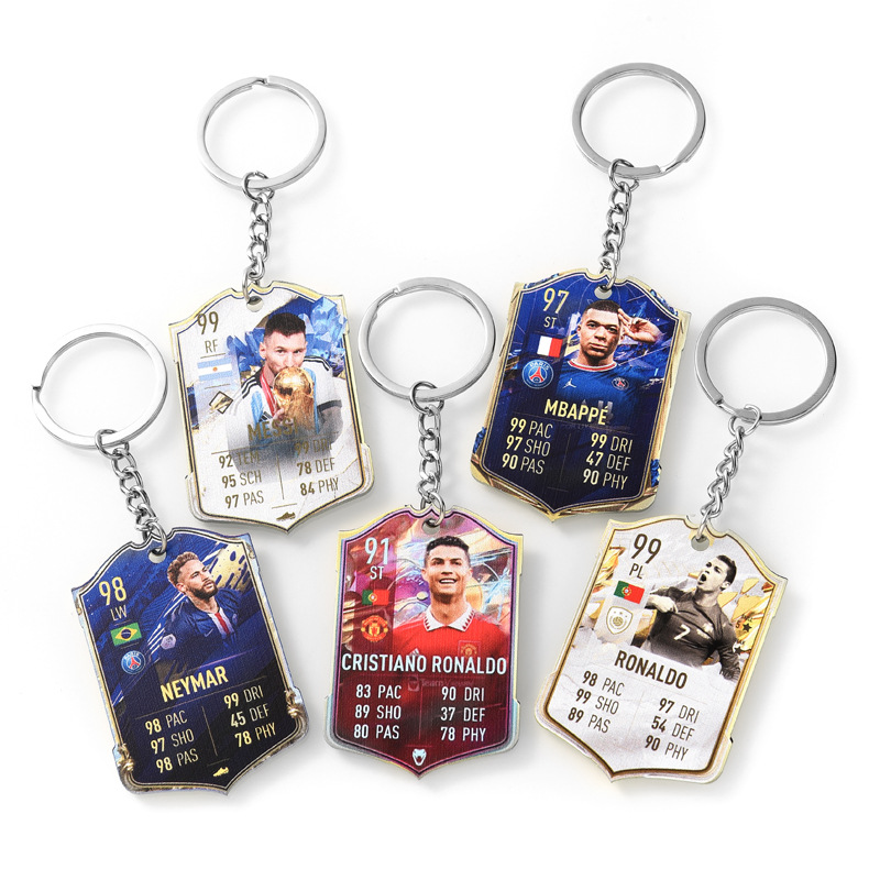 FIFA Trading Card Acrylic Keychain Messi Cristiano Ronaldo Pele ...