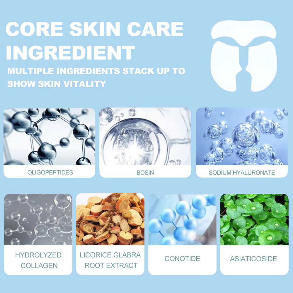 4 set / 12 pcs Nano Collagen Instant Serum Sticker Water Soluble Masks ...