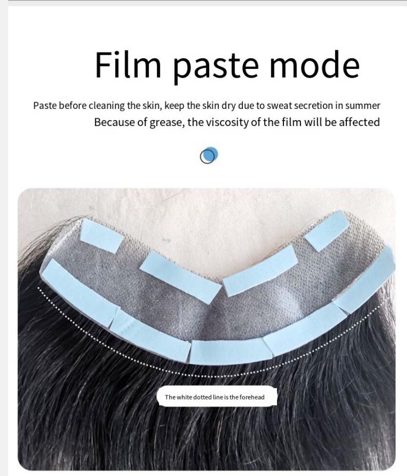 Men's and women's hairline fake hair patch forehead patch piece real ...