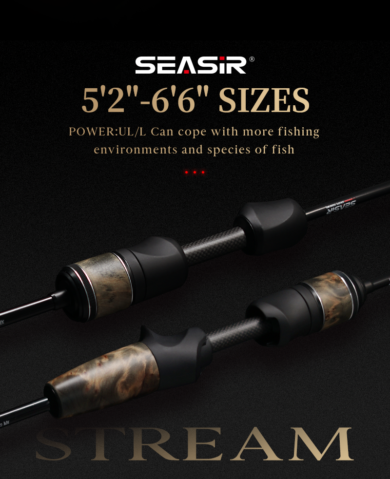 SEASIR Stream Solid Wood Fishing Rod FUJI A+O Guide Rings UL1.57M-1.98M ...