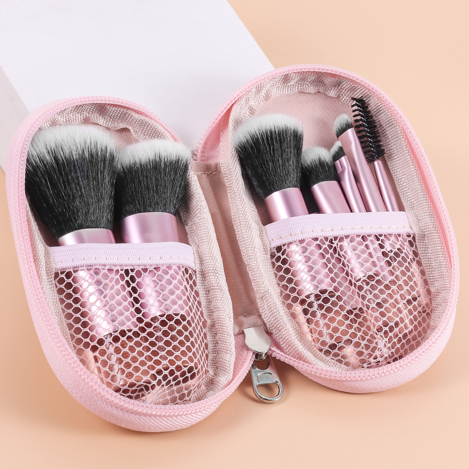 Mini Makeup Brush Set, 10 Pieces Portable Makeup Brushes With Storage ...