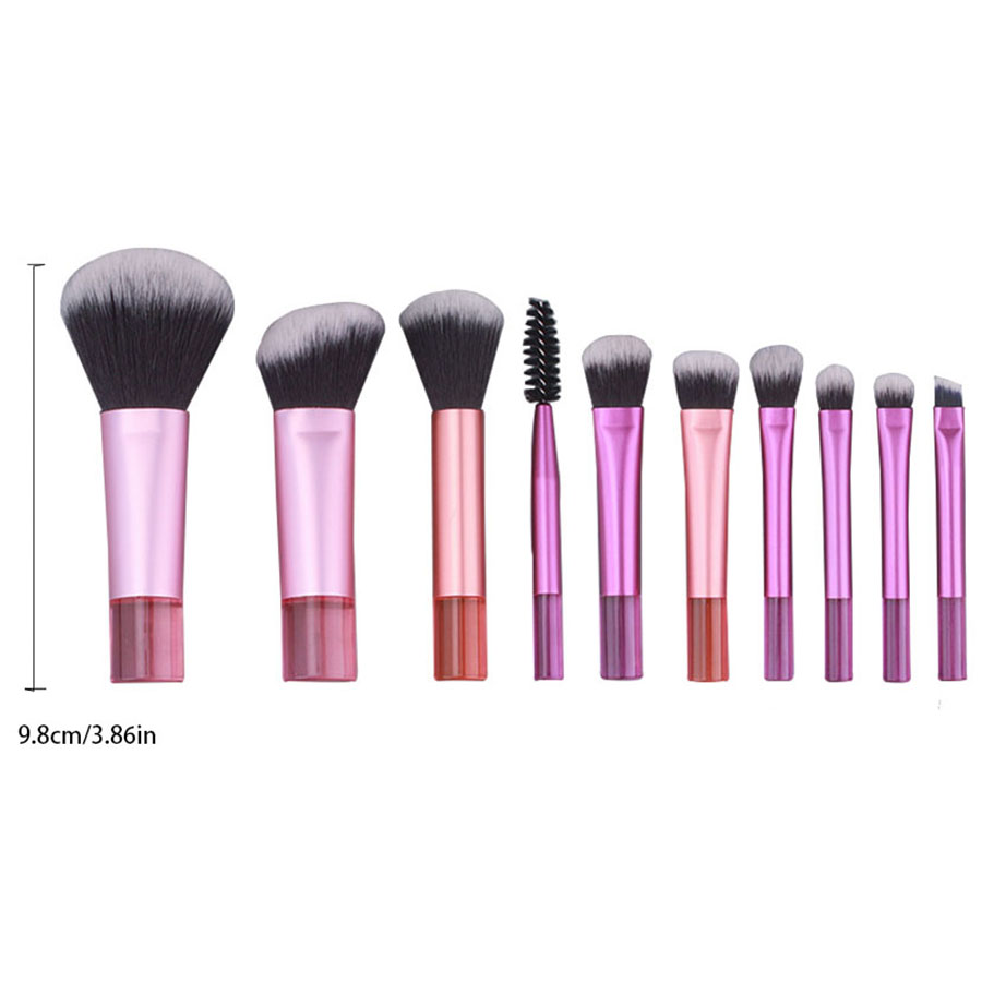 Mini Makeup Brush Set, 10 Pieces Portable Makeup Brushes With Storage ...