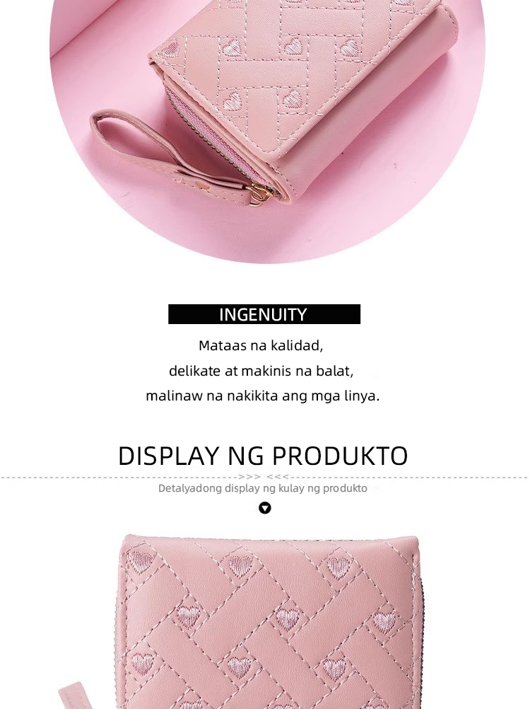 Women Wallet Cardholder Three Fold Coin Purse Multi Function Mini ...
