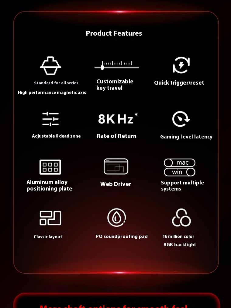 MADLIONS MAD 60/68HE Eesports Magnetic Switch Keyboard With Streamlined ...