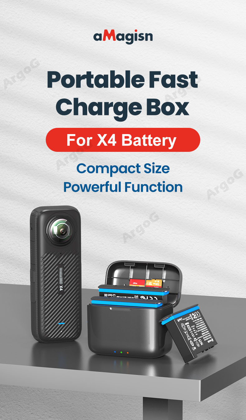 aMagisn Portable Battery Charging Case for X4 Battery Fast Charger 2 ...