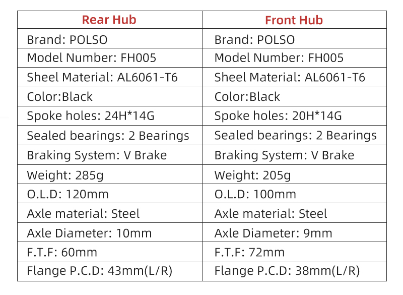 POLSO FH005 Fixed Gear Hub 20H 24H Fixie Wheel hub Low Flange Hub ...