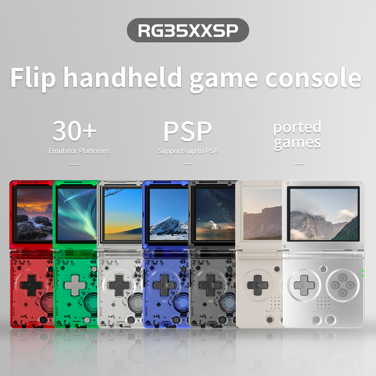 New 3 color ANBERNIC RG35XXSP Flip Game Console, 3.5-inch Screen, Linux ...