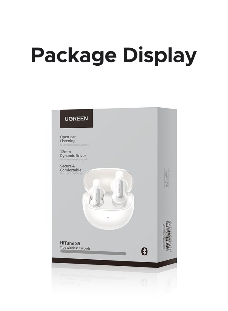 UGREEN ClipBuds S5 Upgraded Open Ear Clip Wireless Earbuds Bluetooth 5. ...