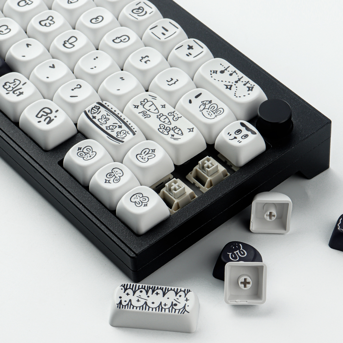 Carrot Rabbit keycaps 130 Keys keycaps MOA Profile DYE-SUB Personalized ...