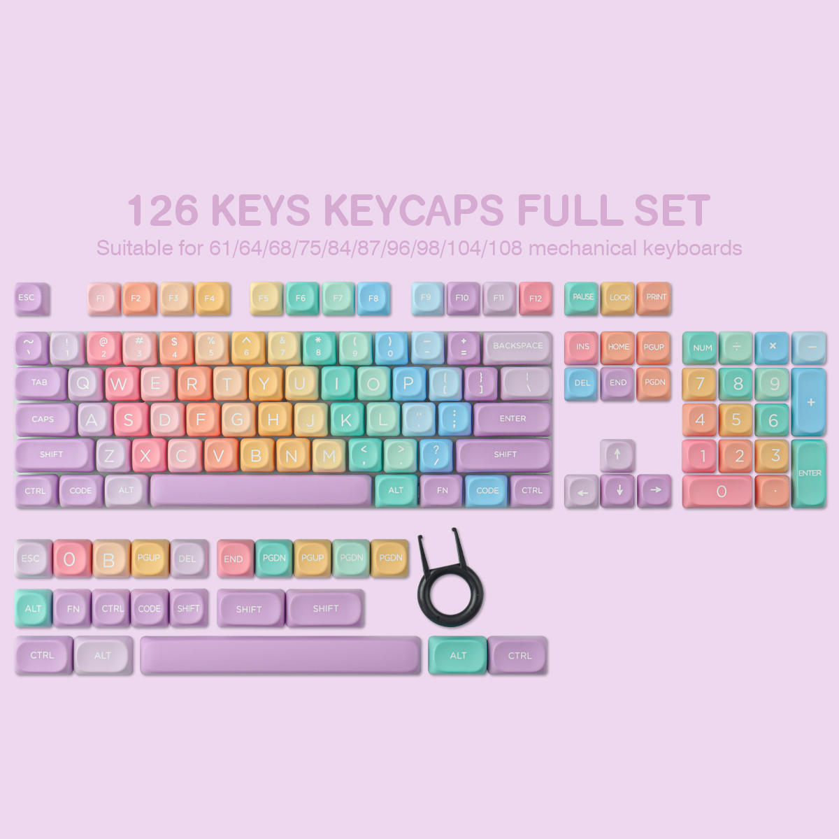 Soft Candy keycaps 126 PBT MOA Profile DYE-SUB Personalized For CHERRY ...