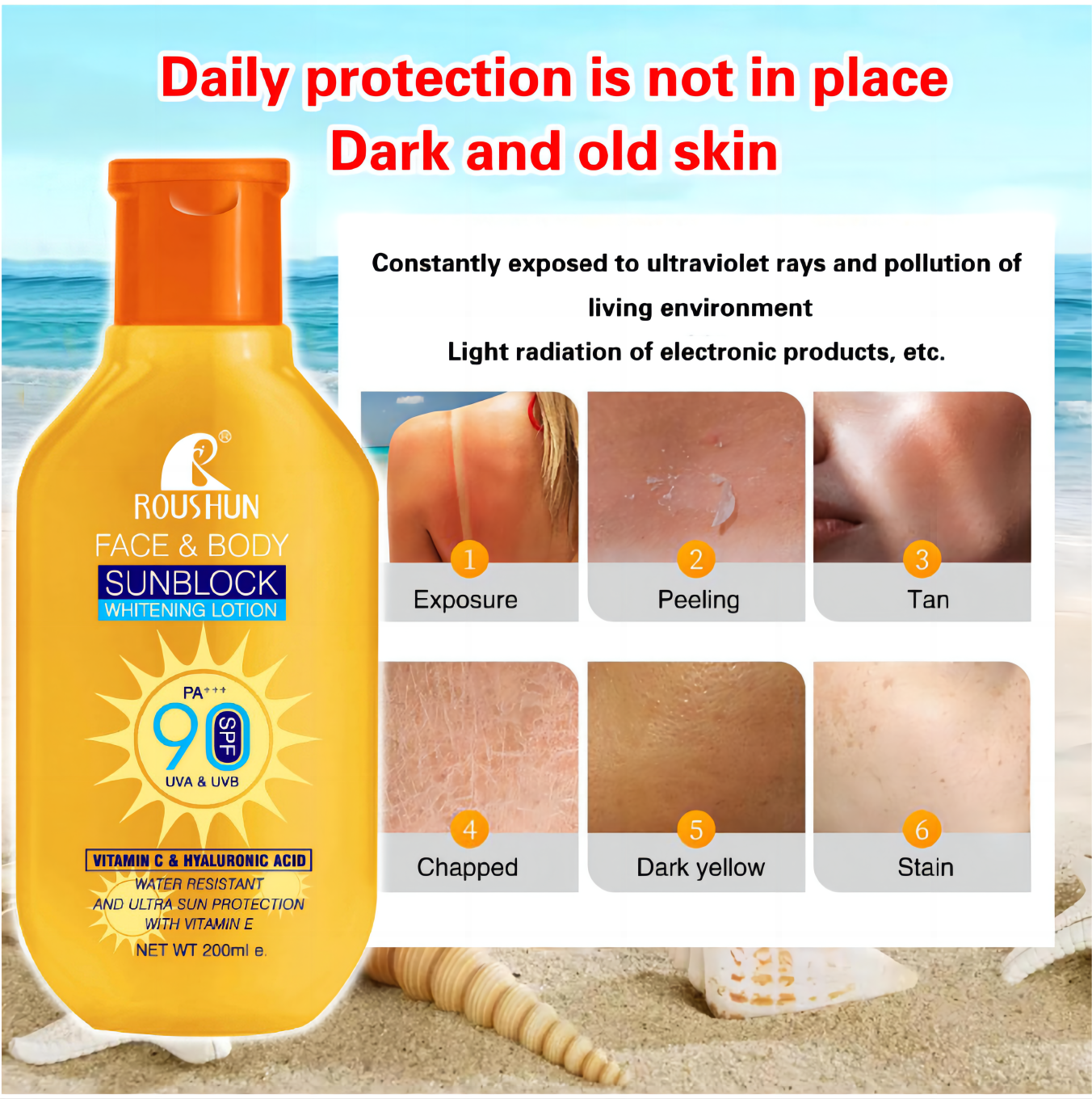 【BUY 1 TAKE 3】Sunscreen for face and body spf 90 PA++++ whitening Solar ...
