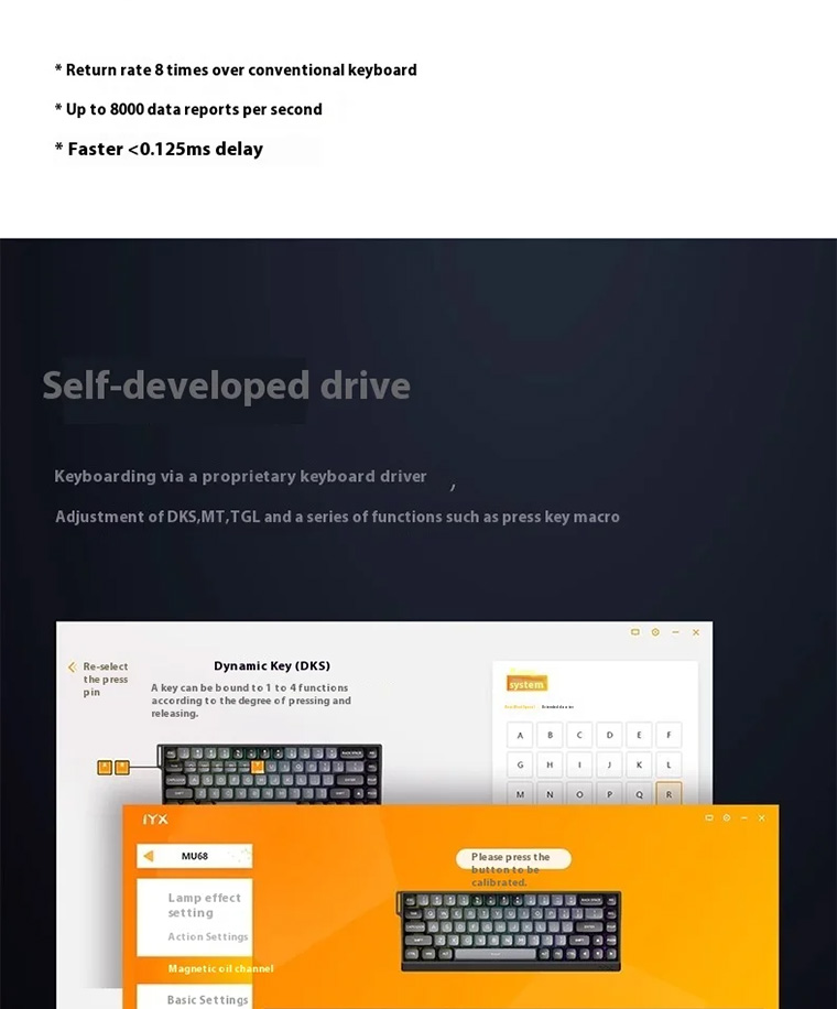 IYX MU68 Pro MU68 Ultra Gaming Office Keyboard Magnetic, 8K, aluminum ...
