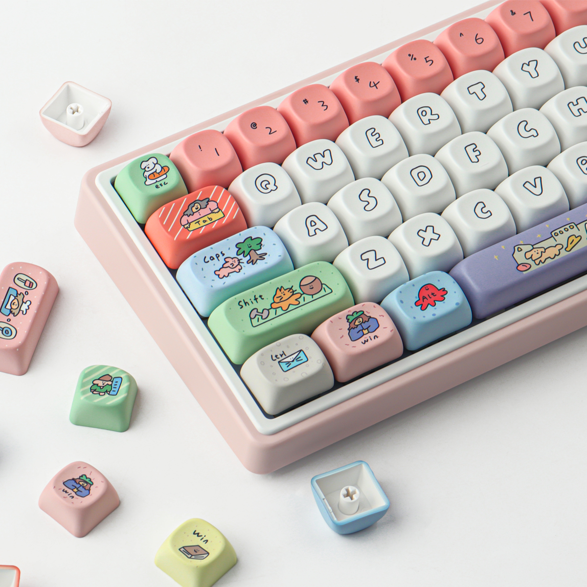 Smiley keycaps 126 Keys keycaps MOA Profile DYE-SUB Personalized For ...