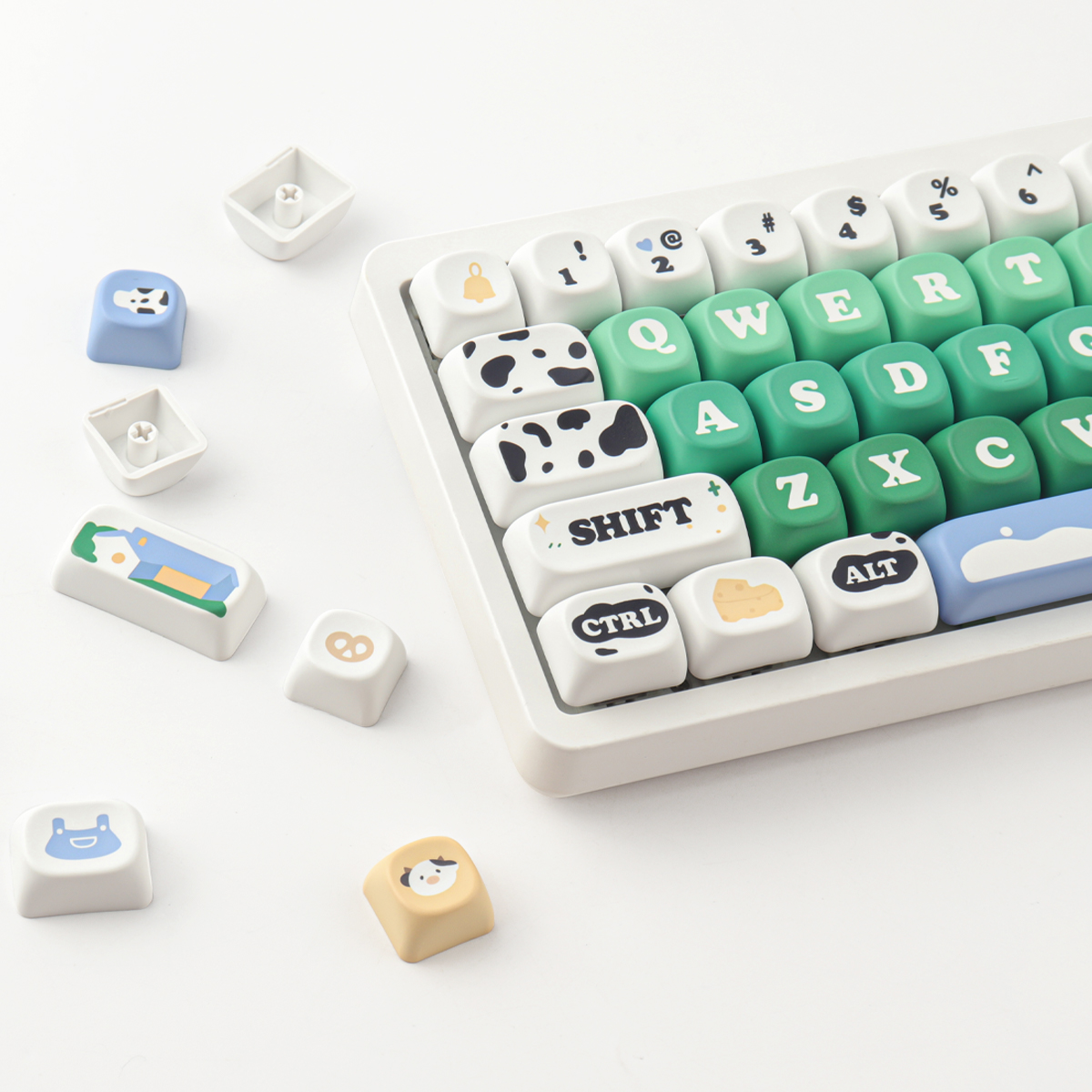 Cow Pasture keycaps 126 Keys keycaps MOA Profile DYE-SUB Personalized ...