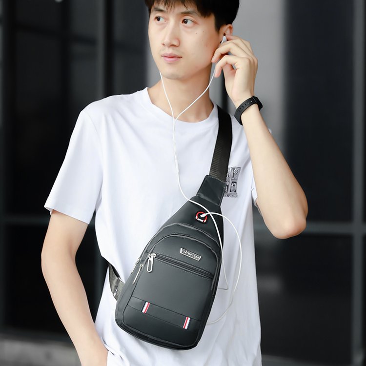 Men's waterproof and wear-resistant chest bag, simple and versatile ...