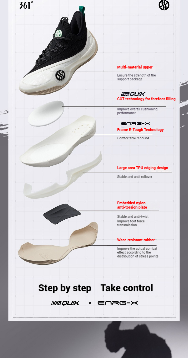 361 Degrees Zen Vi/Prm Men Basketball Shoes Professional Practice ...