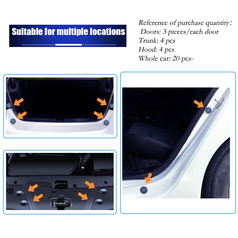 【Upgraded】 1Pc Universal Luminous Car Door Shock Absorber Car Door ...