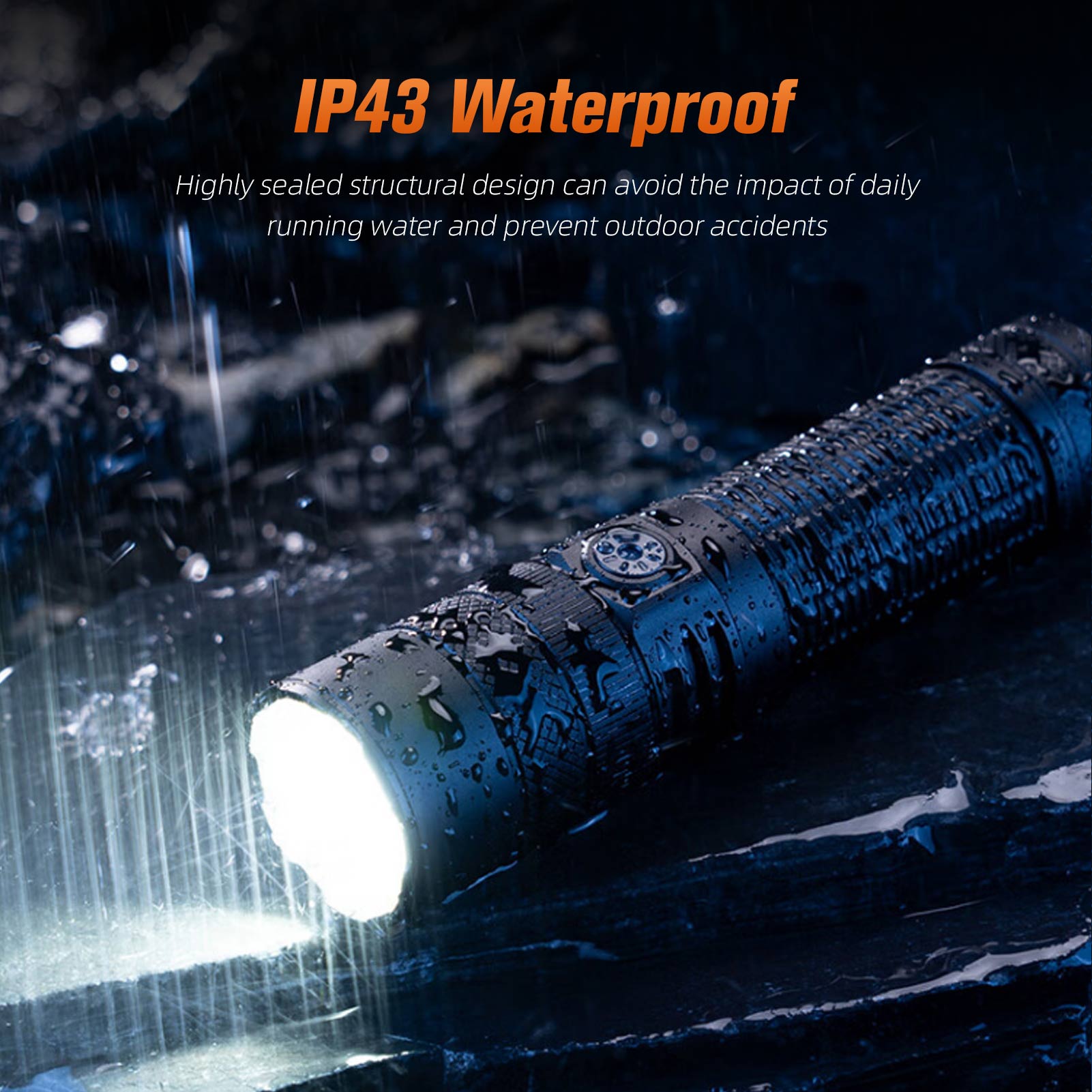 SUPERFIRE RB03 Tactic Flashlight 1000 Lumens Super Bright Type-C ...