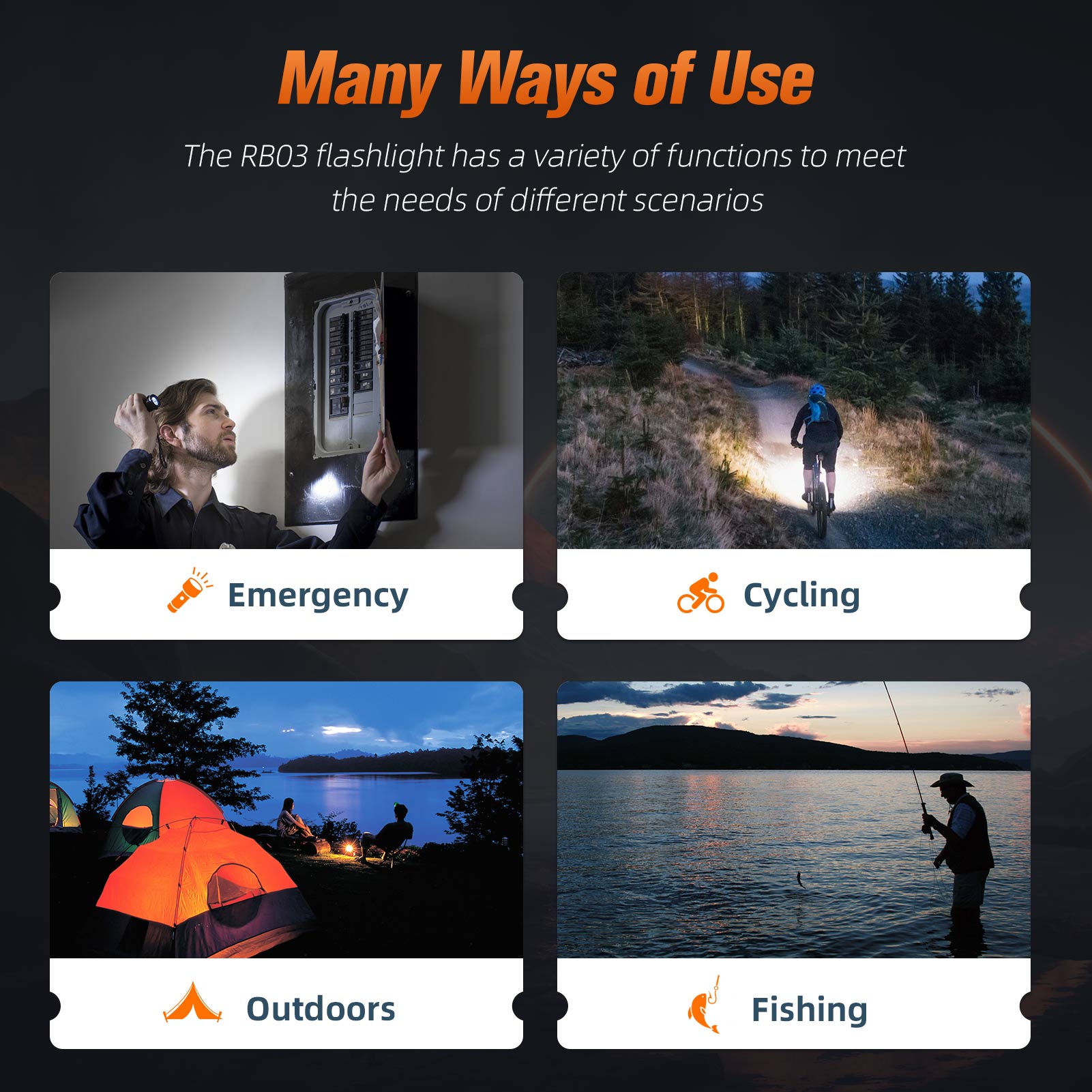 SUPERFIRE RB03 Tactic Flashlight 1000 Lumens Super Bright Type-C ...