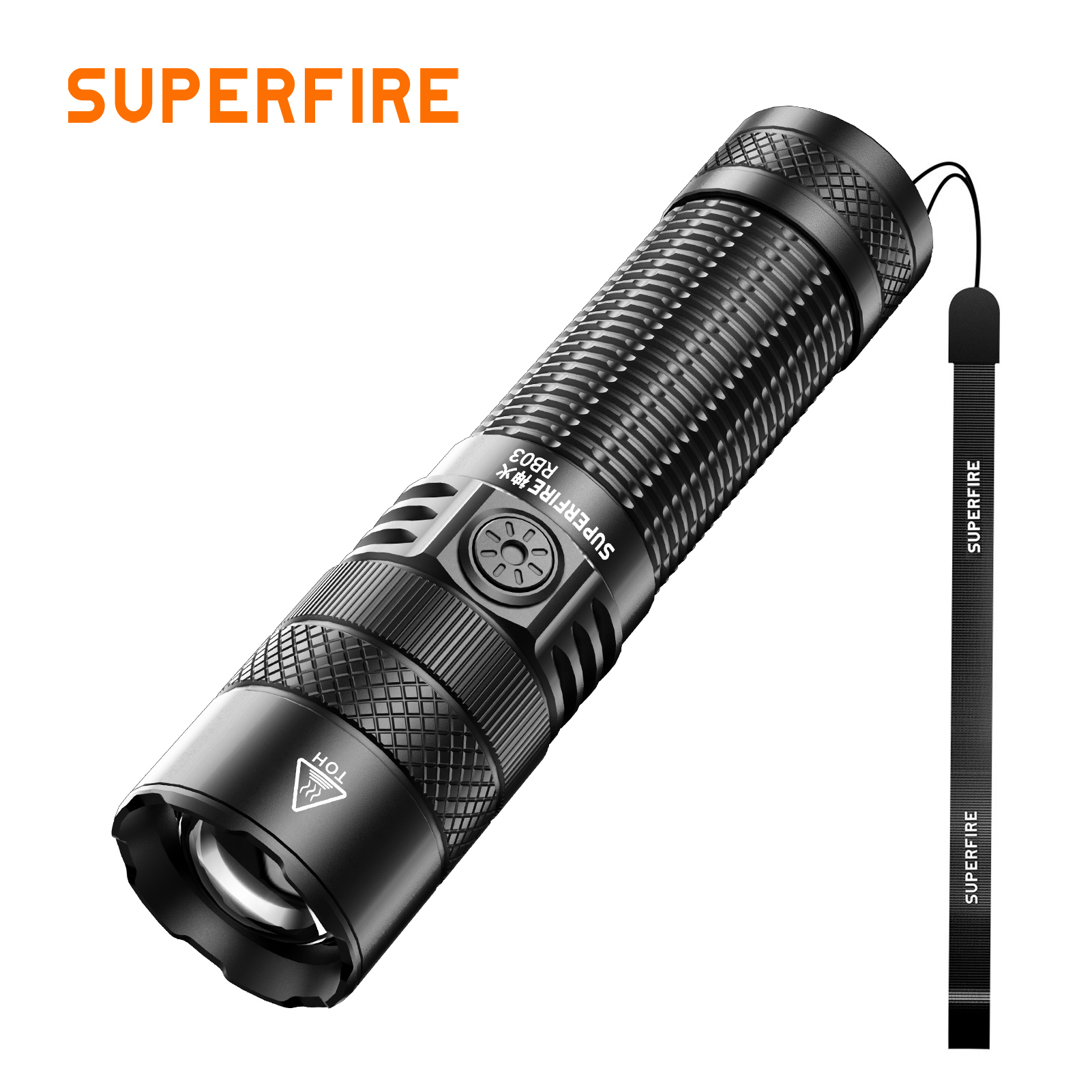 SUPERFIRE RB03 Tactic Flashlight 1000 Lumens Super Bright Type-C Rechargeable Portable ...