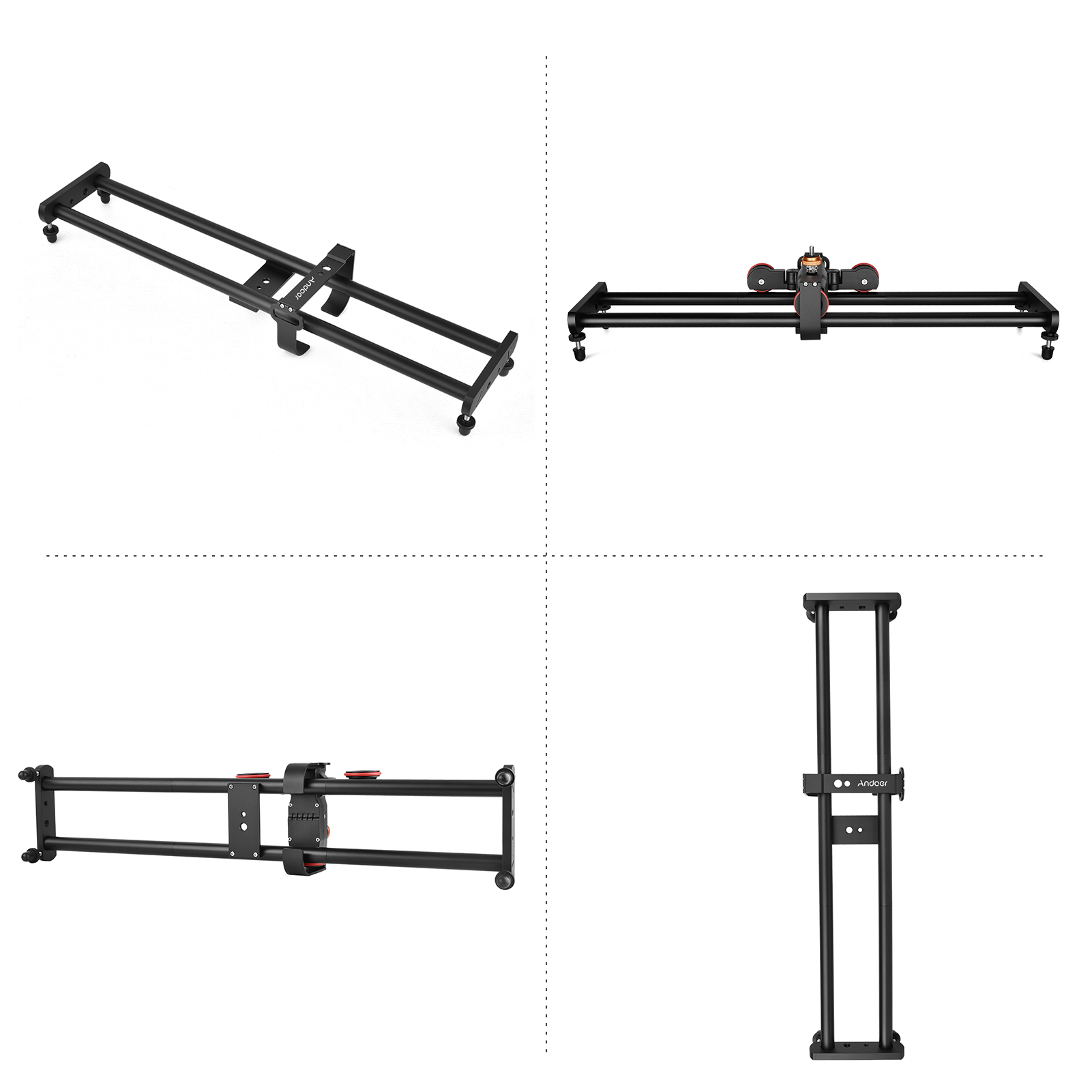 Andph Andoer L5i Pro Camera Video Dolly Slider Kit with 3-wheel Auto ...