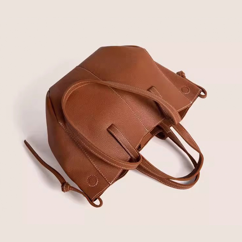 Leacat Soft leather niche wing bag tote bag premium sense large ...