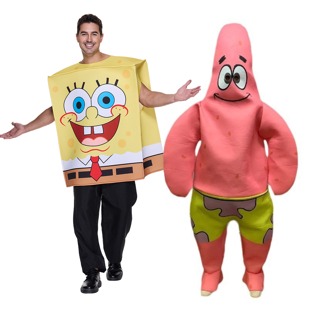 COD Men's Funny SpongeBob SquarePants Costume Couple Classic SpongeBob Friends Cosplay Outfits ...