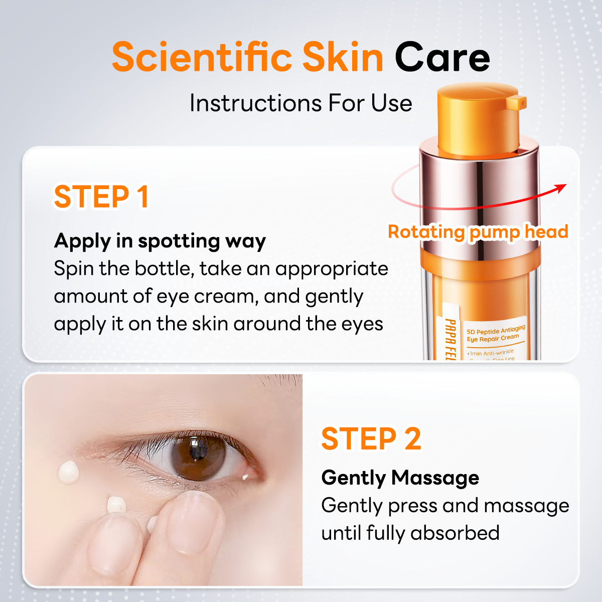 PAPA FEEL【Fade Fine Lines Set】5D Peptide Anti Aging Eye Cream 15g + 3X ...