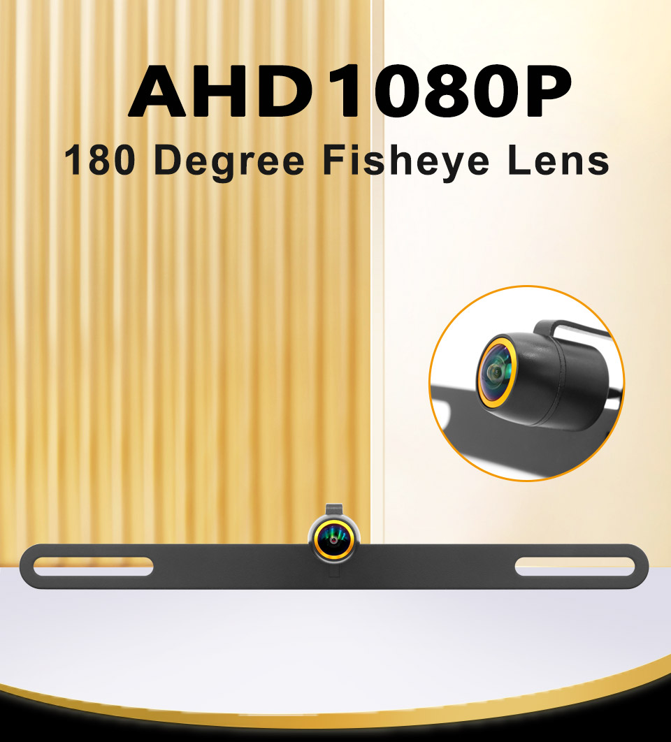 Smartour 4K AHD 1080P Rear View Camera Golden Len License Plate Frame ...