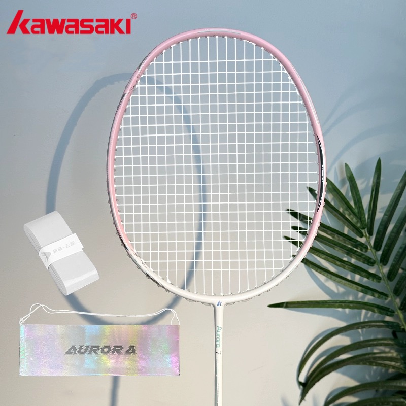 Kawasaki Aurora 7 Badminton Racket Full Carbon Fiber 5U 18-30LBS Ultra Light Professional ...