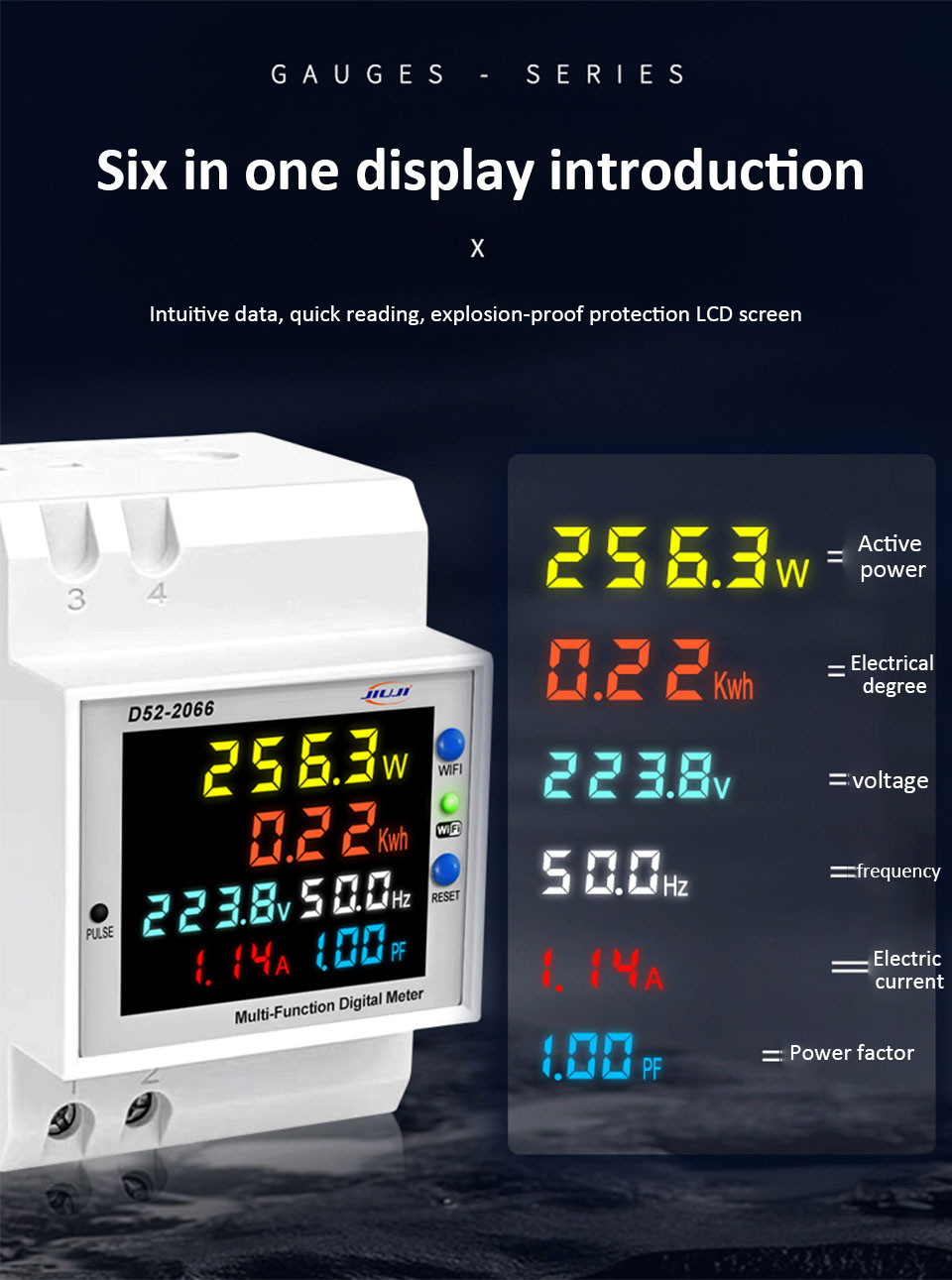 WIFI Graffiti Home Energy Meter Smart Rail type Energy Meter 220V ...