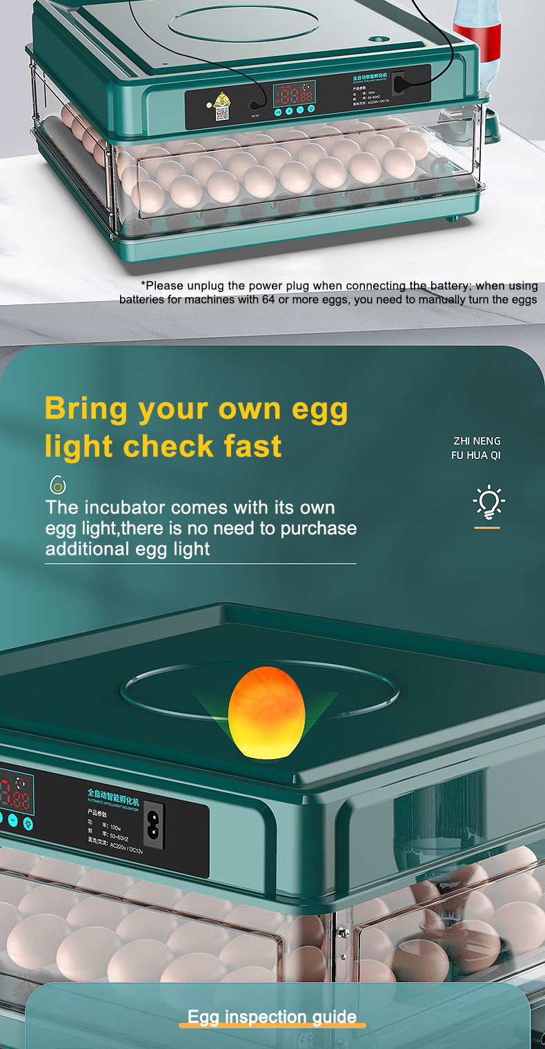 220V/12V Eggs Incubator 24/48/64/130 Automatic Constant Temperature Incubator Chicken Egg ...