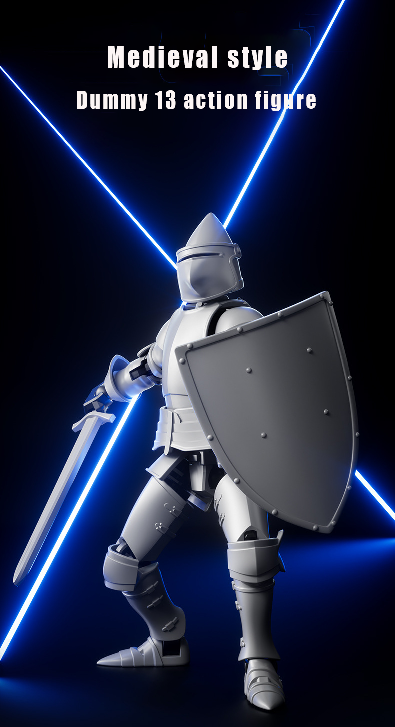 Medieval warrior 3D printed Dummy Lucky 13 Action Figure,DIY gift ...