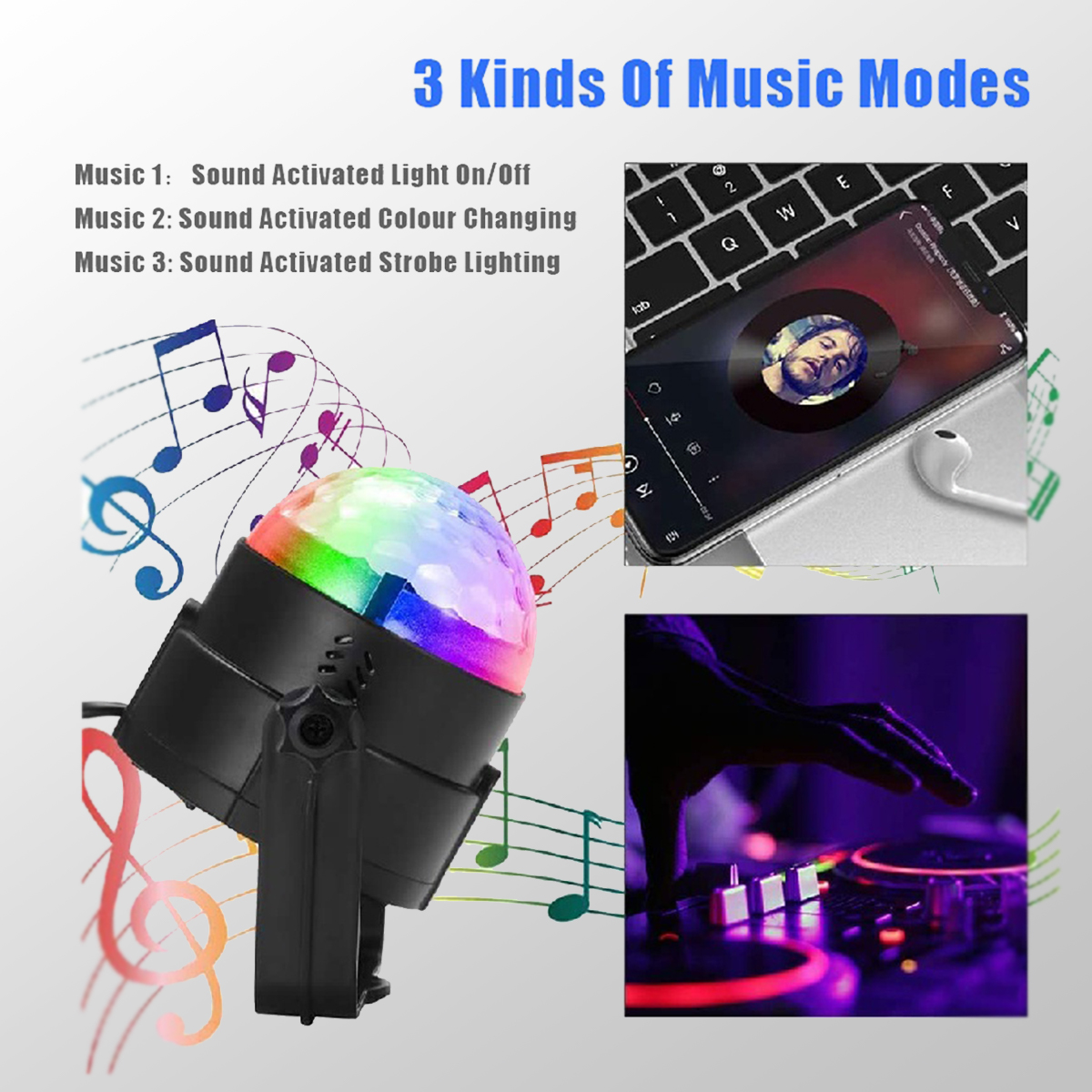 7 color LED Party Light Party Bar KTV RGB Disco Ball lighting Remote ...