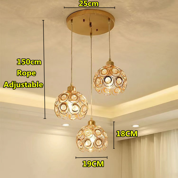 Crystal chandelier Drop Light pendanting light with Free Bulbs Gold ...