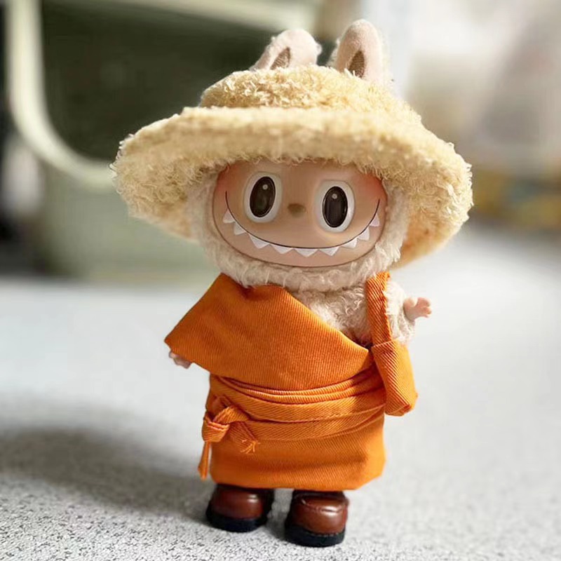 Clothes only] 17cm Labubu pendant monk clothes four-piece set cute ...