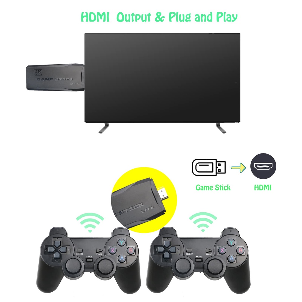 Retro M8 Game Stick 4K Hdmi Output Video Game Player Built In 10000 ...