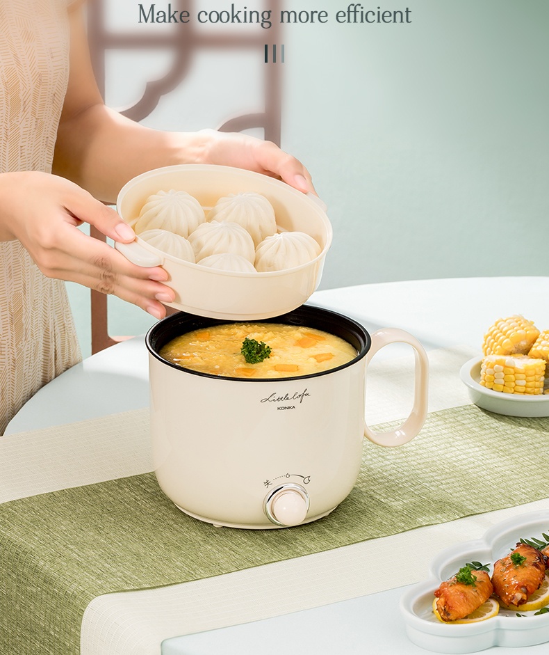 KONKA 800W Electric Boiling Pot Multi-Function Cooker Rice Cooker Portable 1.5L | Shopee Philippines
