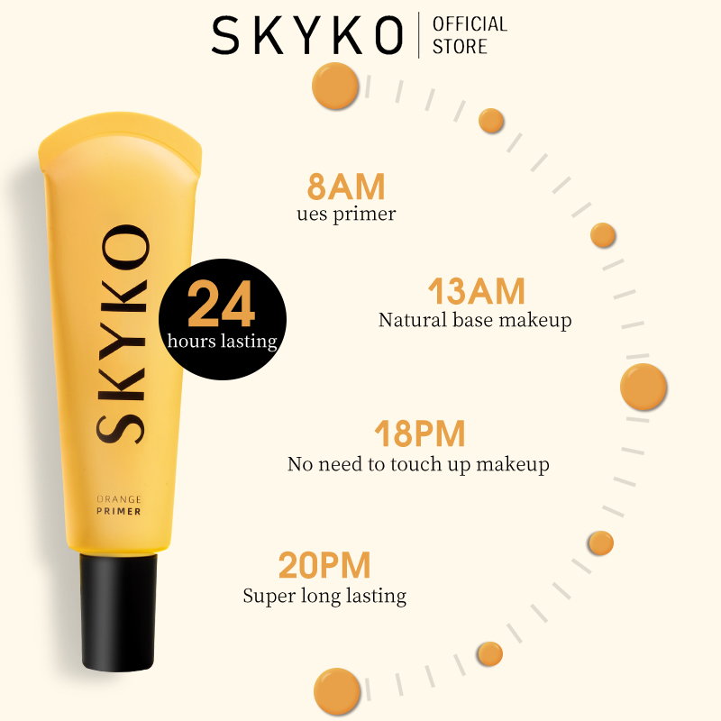 Skyko Orange Primer Poreless Makeup Base Primer Cream | Shopee Philippines