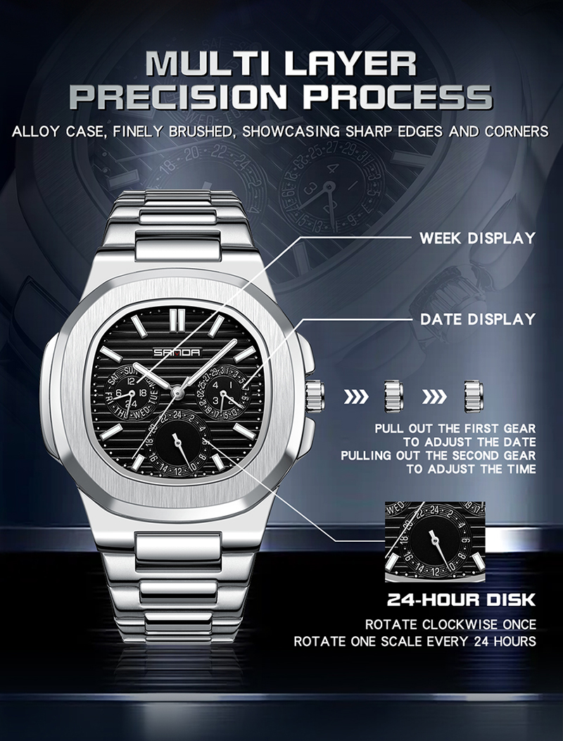 SANDA 7053-2/in stock Simple Luxury Personalized Fashion Stainless ...